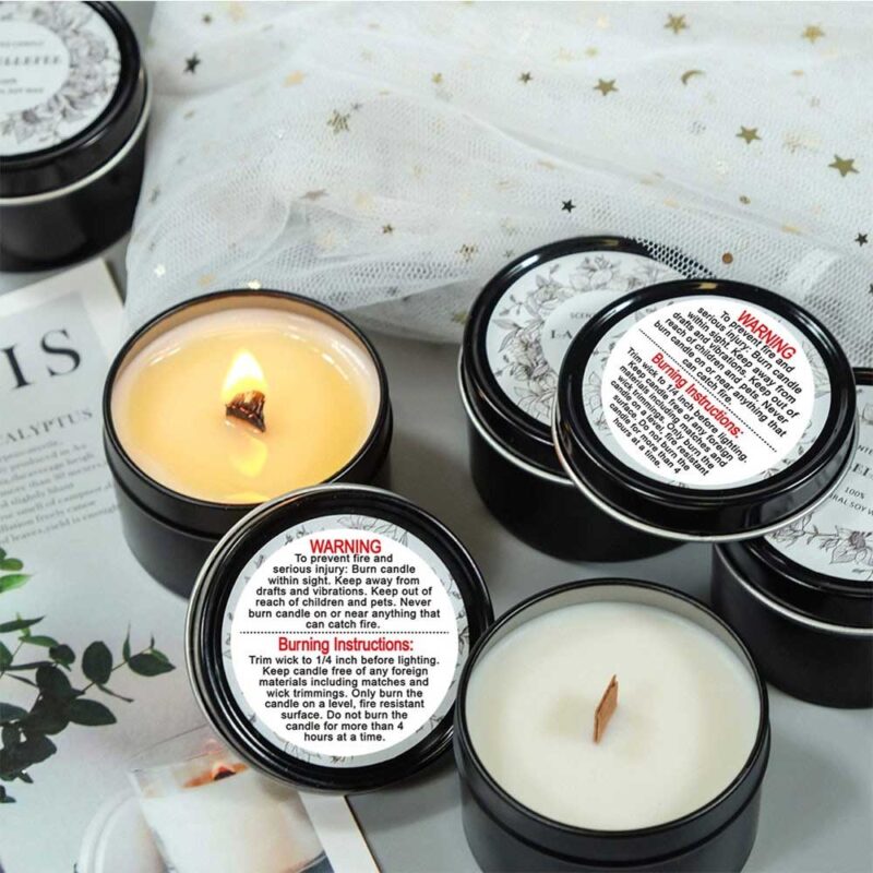 Candle Jar Warning Sticker Premium - Essential Safety Label